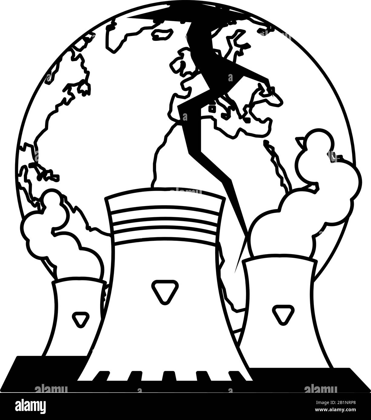 planet earth sick for pollution over white background vector ...