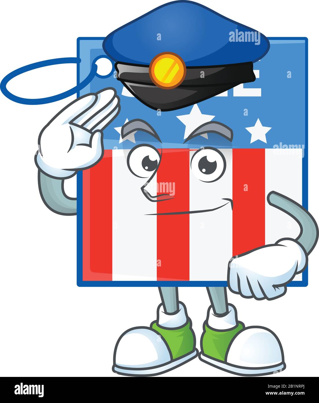 A character design of USA price tag working as a Police officer Stock ...