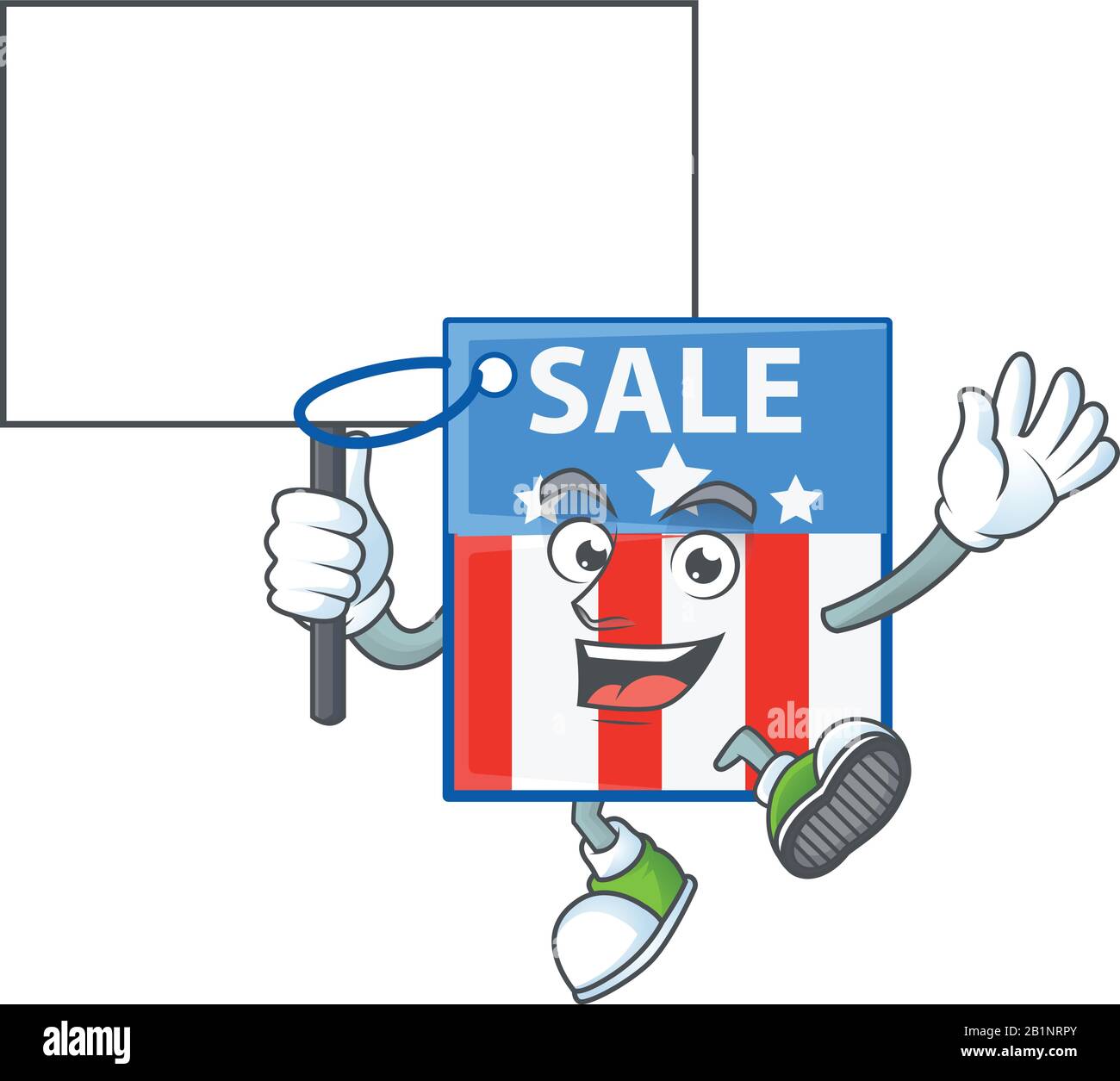 A picture of USA price tag cartoon character with board Stock Vector ...