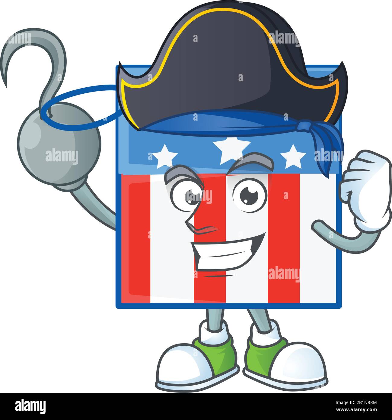 Calm one hand Pirate USA price tag mascot design wearing hat Stock ...