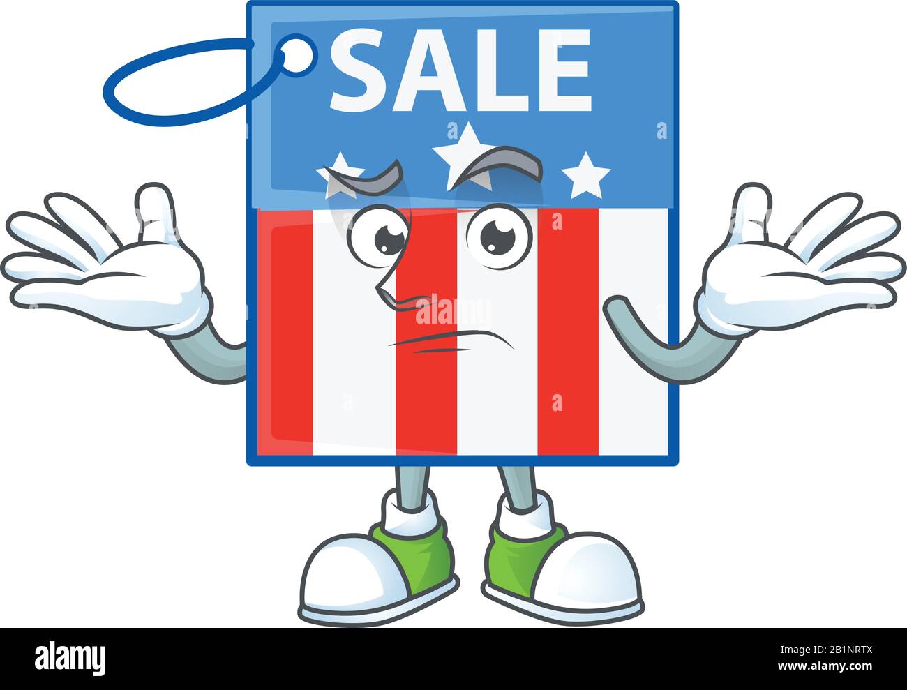 A comical Grinning USA price tag cartoon design style Stock Vector ...