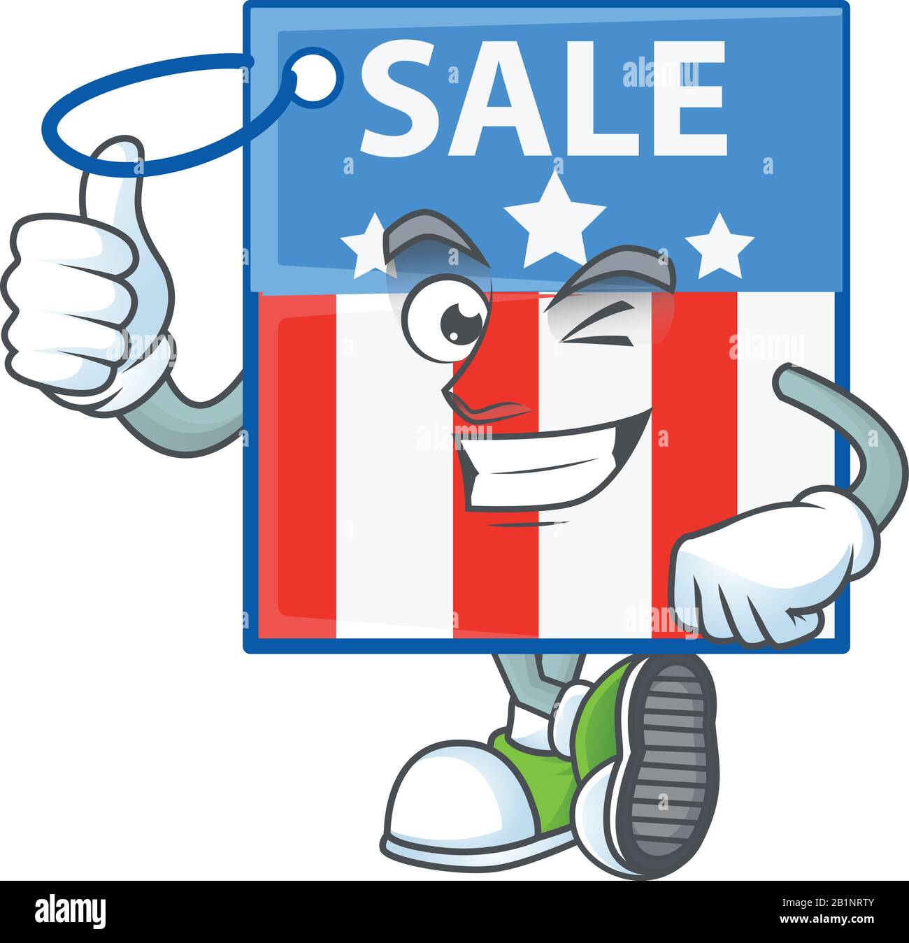 A mascot icon of USA price tag making Thumbs up gesture Stock Vector ...