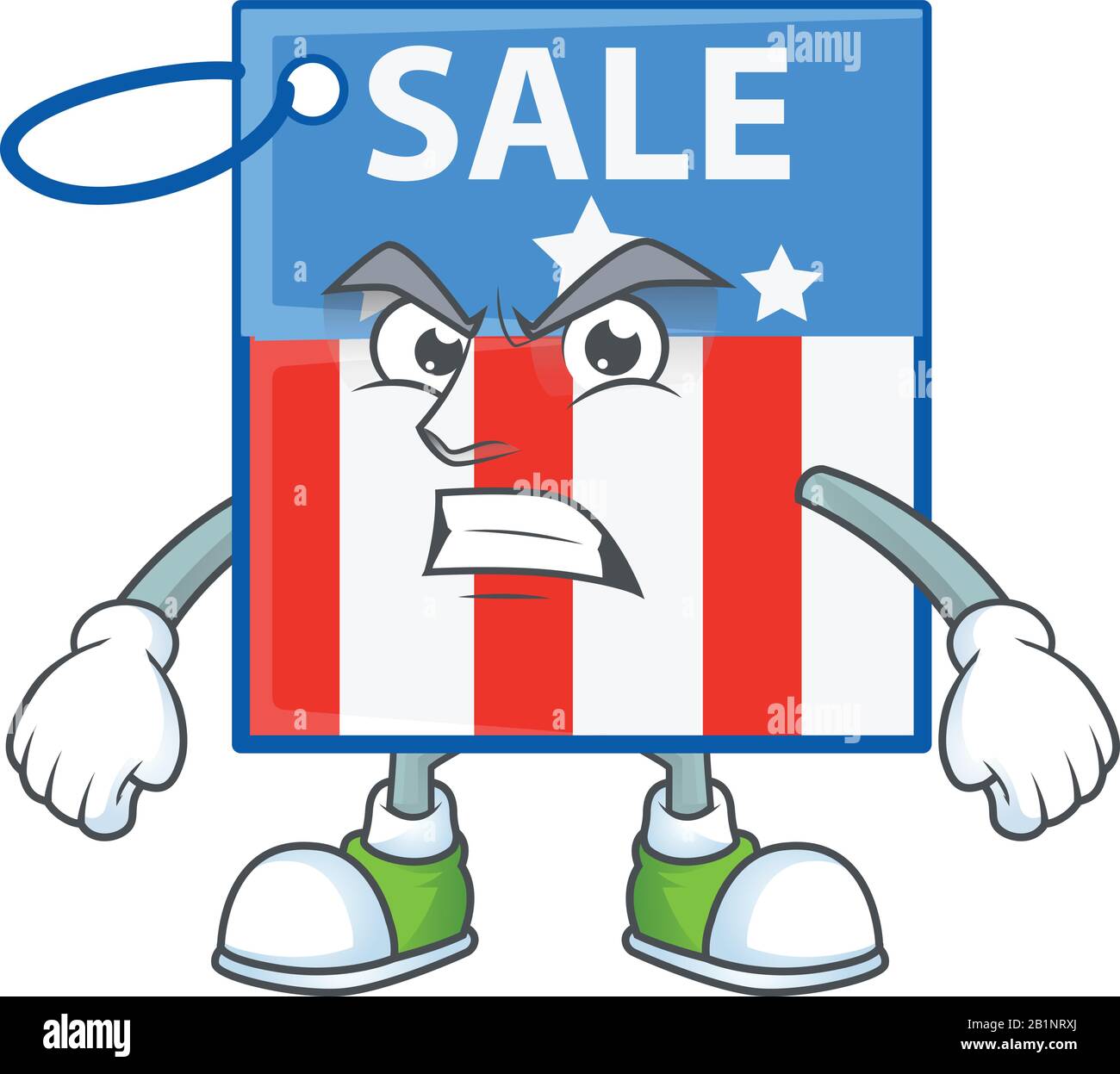cartoon character of USA price tag with angry face Stock Vector Image ...