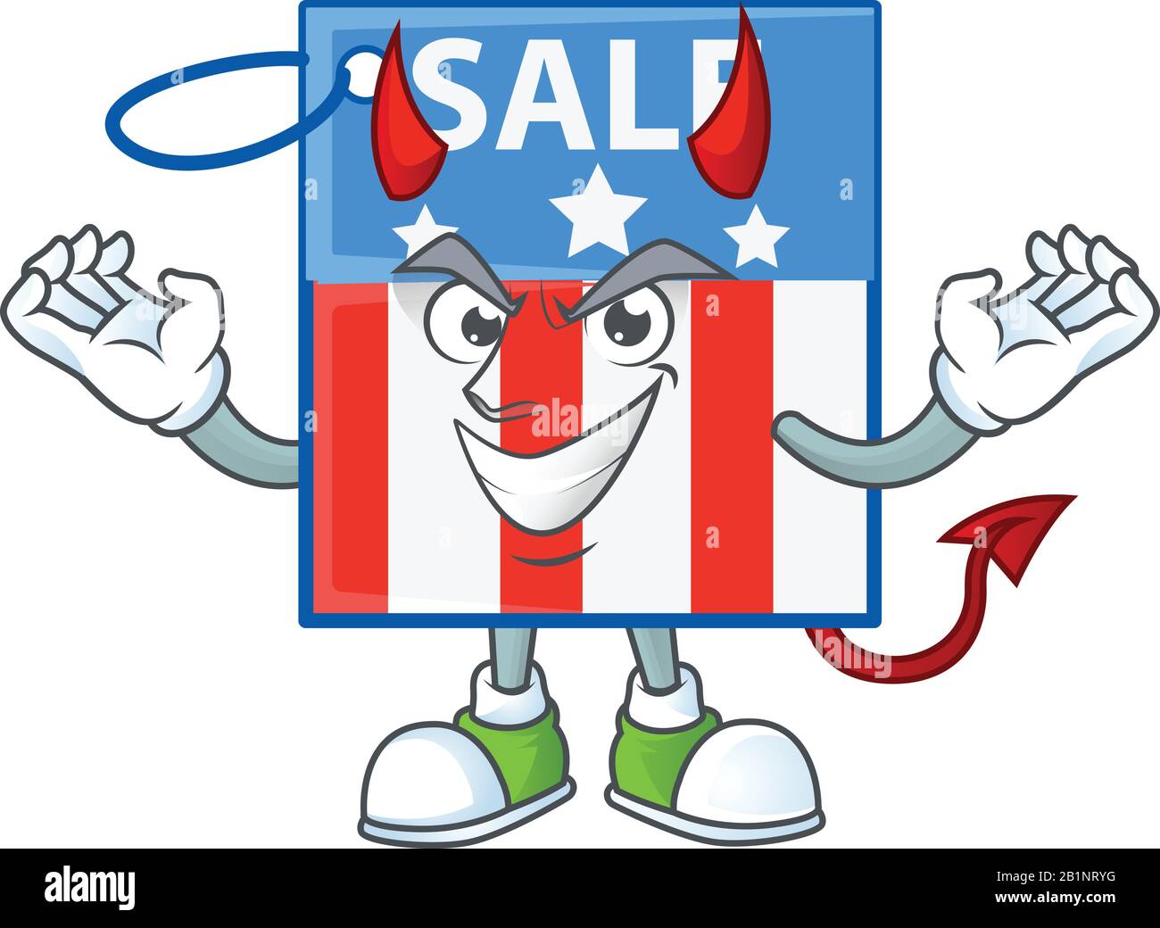 A cruel devil USA price tag Cartoon character design Stock Vector Image ...