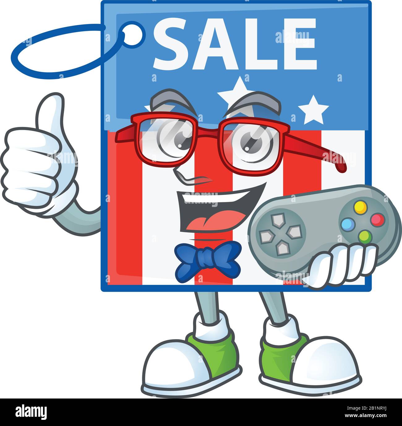 An attractive gamer USA price tag cartoon character design Stock Vector ...
