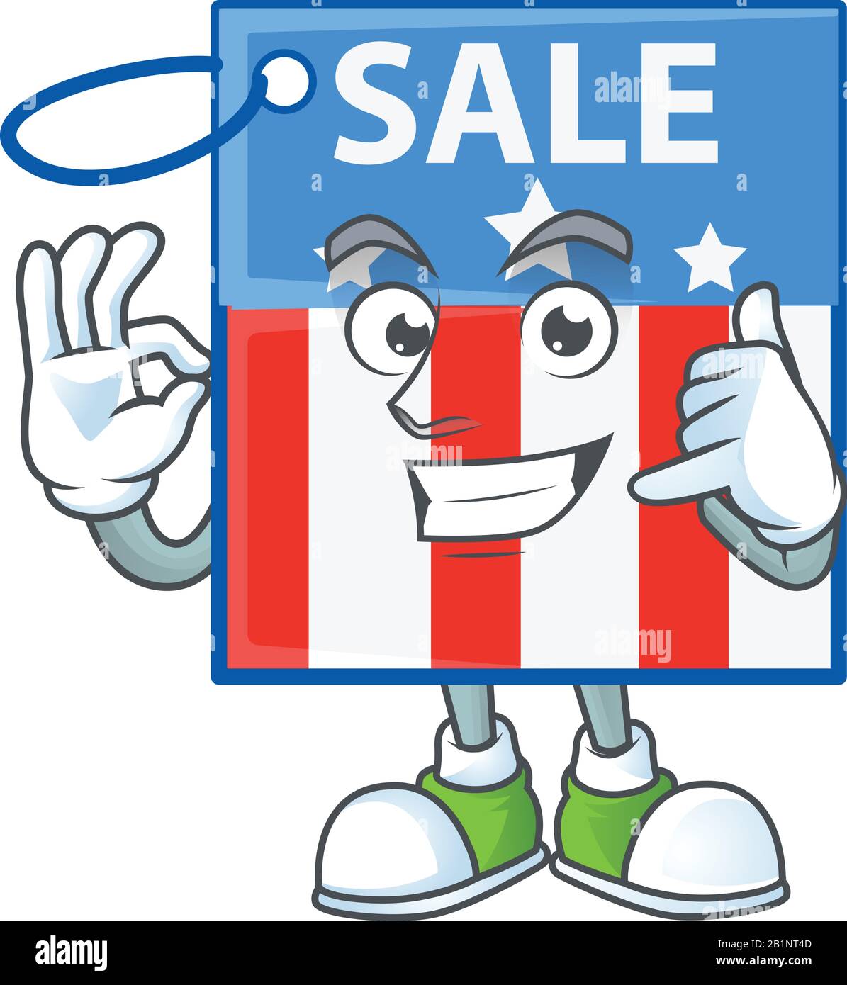 Call me funny USA price tag mascot picture style Stock Vector Image ...