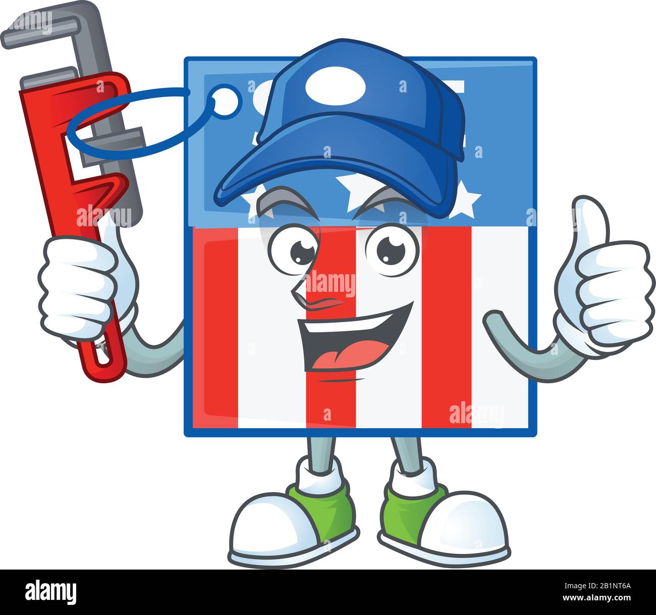 Smiley Plumber USA price tag on mascot picture style Stock Vector Image ...