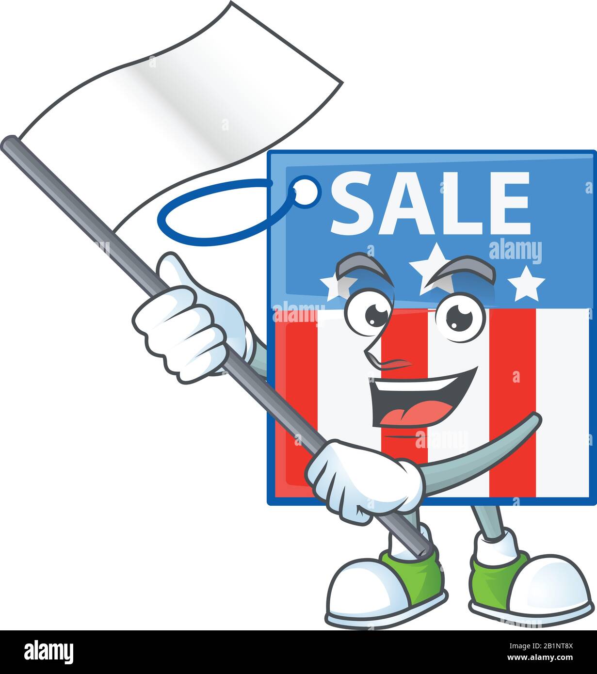Funny USA price tag cartoon character design with a flag Stock Vector ...