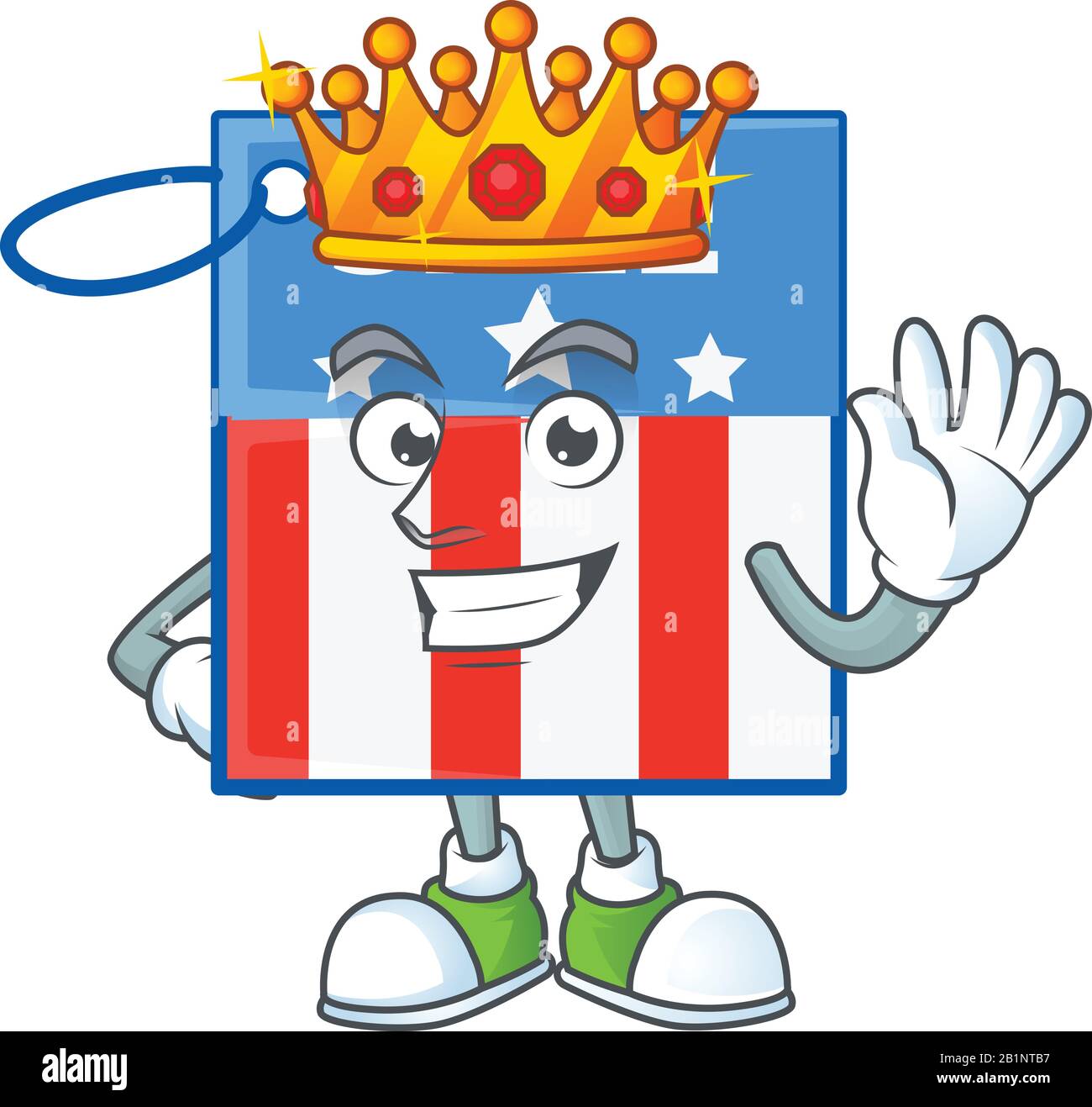 A dazzling of USA price tag stylized of King on cartoon mascot design ...