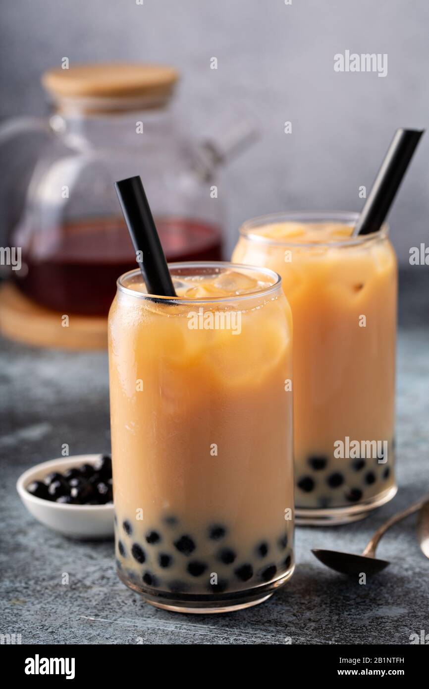 Milk bubble tea Stock Photo - Alamy