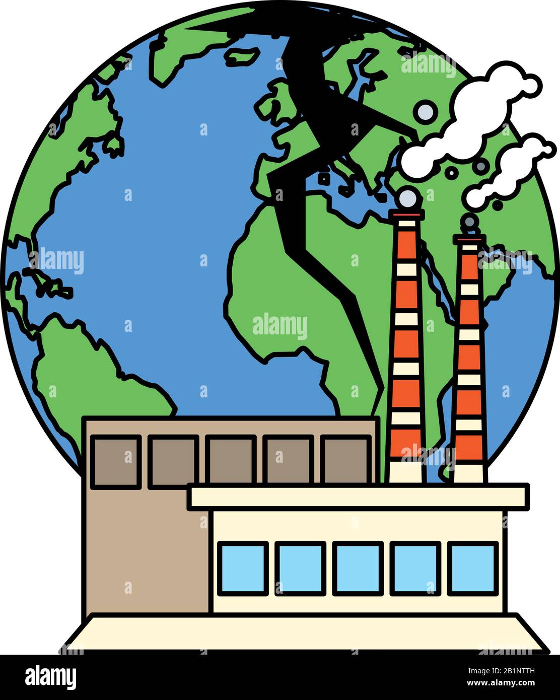 planet earth sick for pollution over white background vector ...