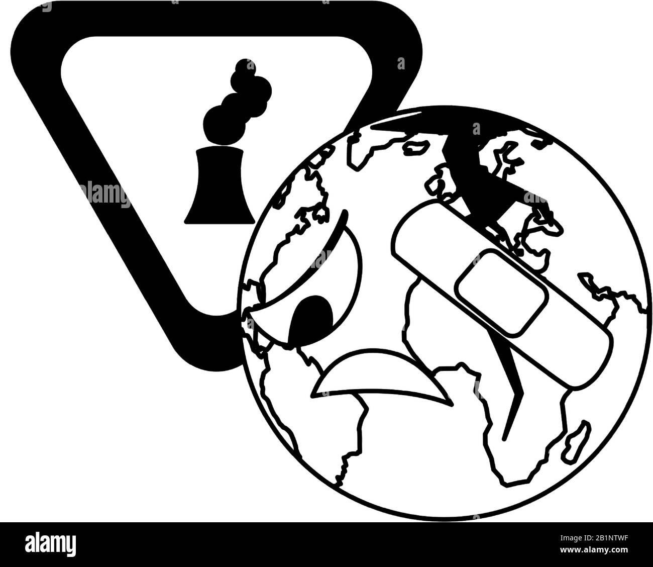 planet earth sick for pollution over white background vector ...