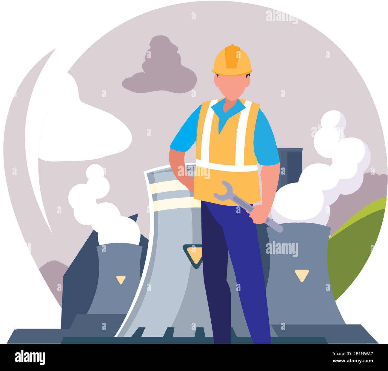 technician man in uniform with equipment vector illustration design ...