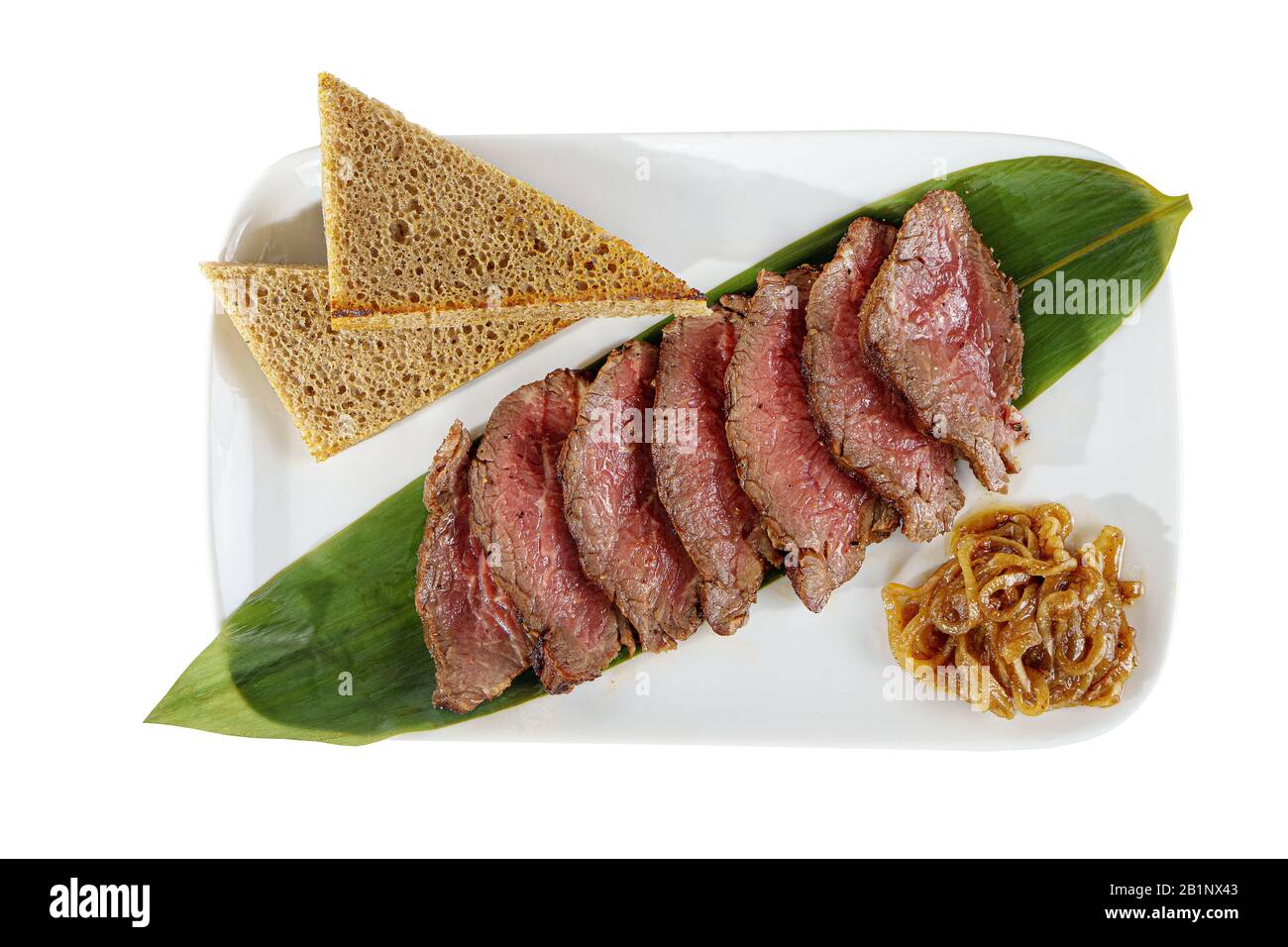 Cold appetizer before alcohol, food marinated roast beef, fried, beef ...