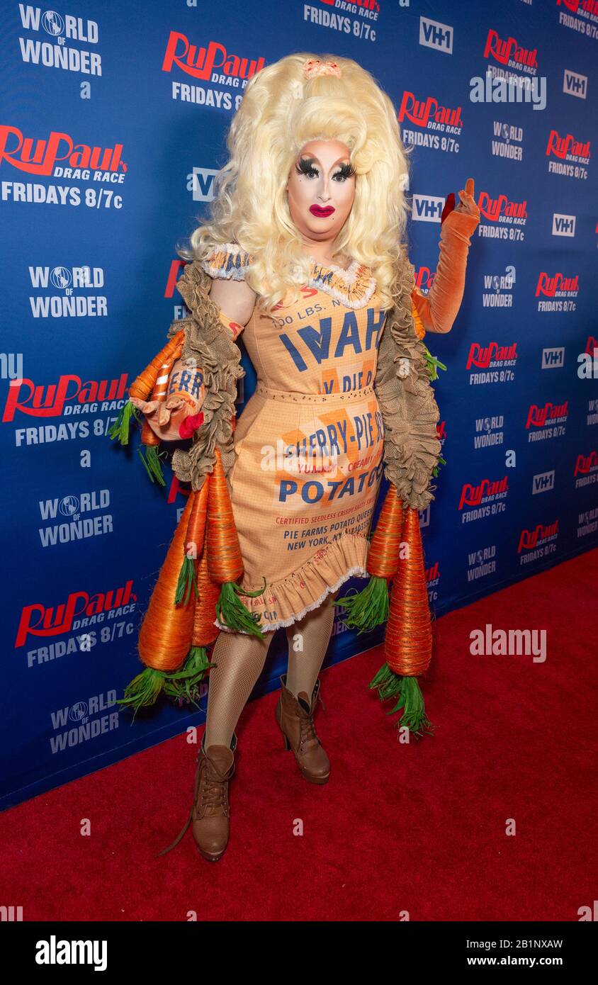 New York, NY - February 26, 2020: Drag Queen Sherry Pie attends RuPaul ...