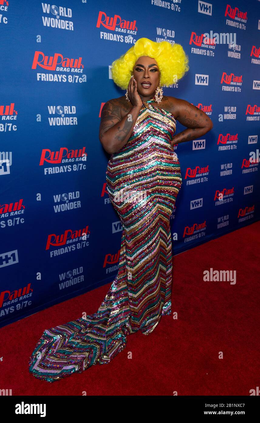 New York, NY - February 26, 2020: Drag Queen Widow Von’du attends ...