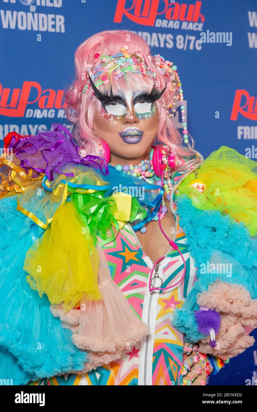 New York, NY - February 26, 2020: Drag Queen Rock M Shakura attends ...