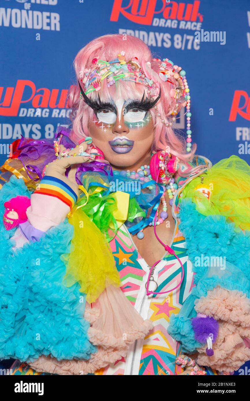 New York, NY - February 26, 2020: Drag Queen Rock M Shakura attends ...