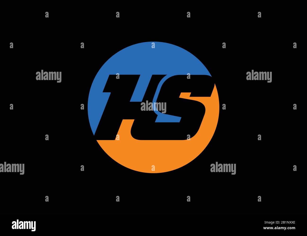 H S Initial letter logo design, Creative Modern Letters Vector Icon ...