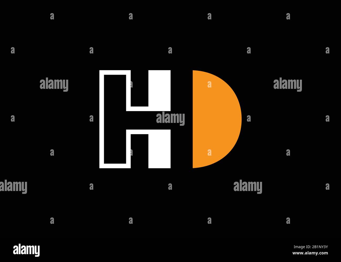H D Initial letter logo design, Creative Modern Letters Vector Icon ...