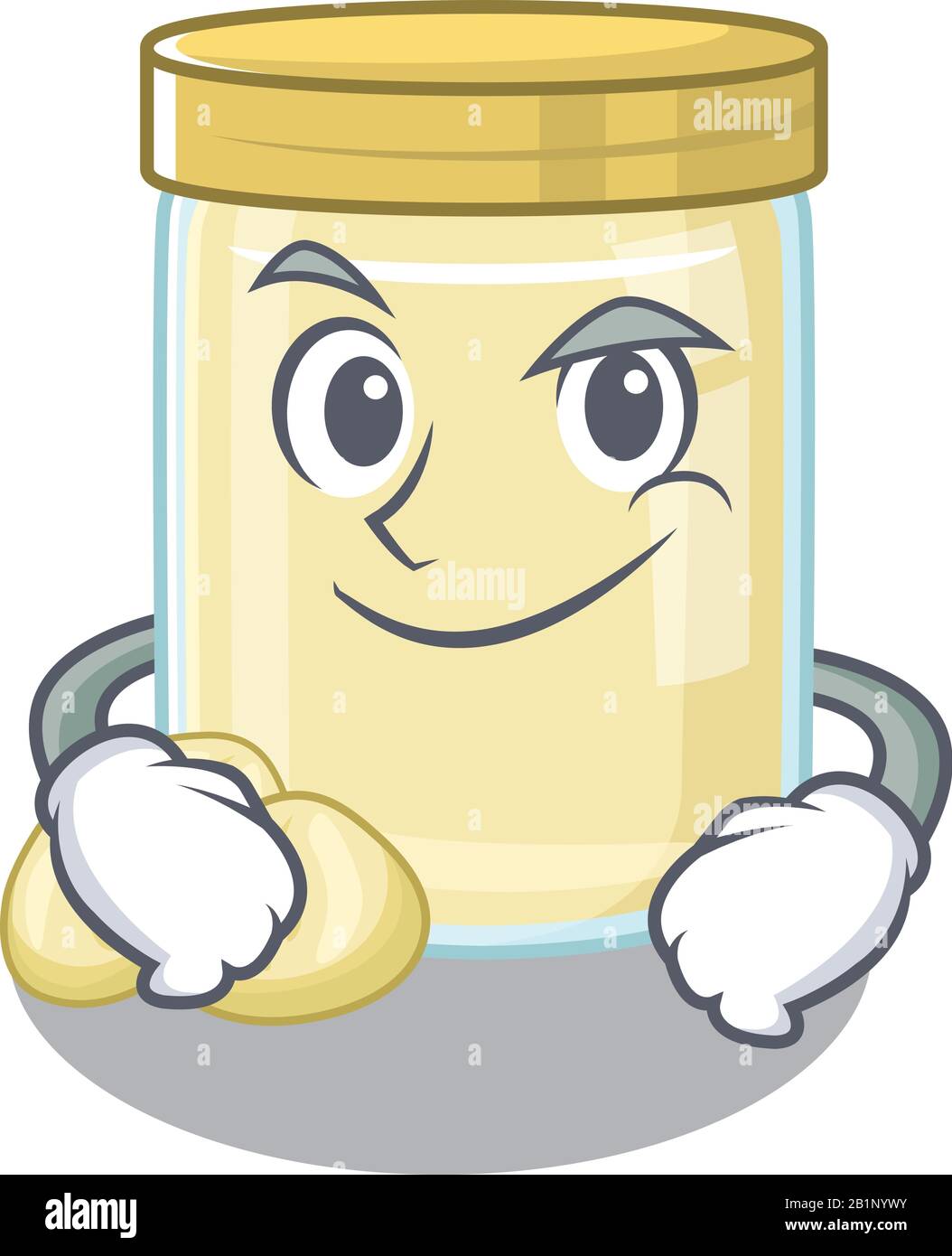 Cool macadamia nut butter mascot character with Smirking face Stock ...