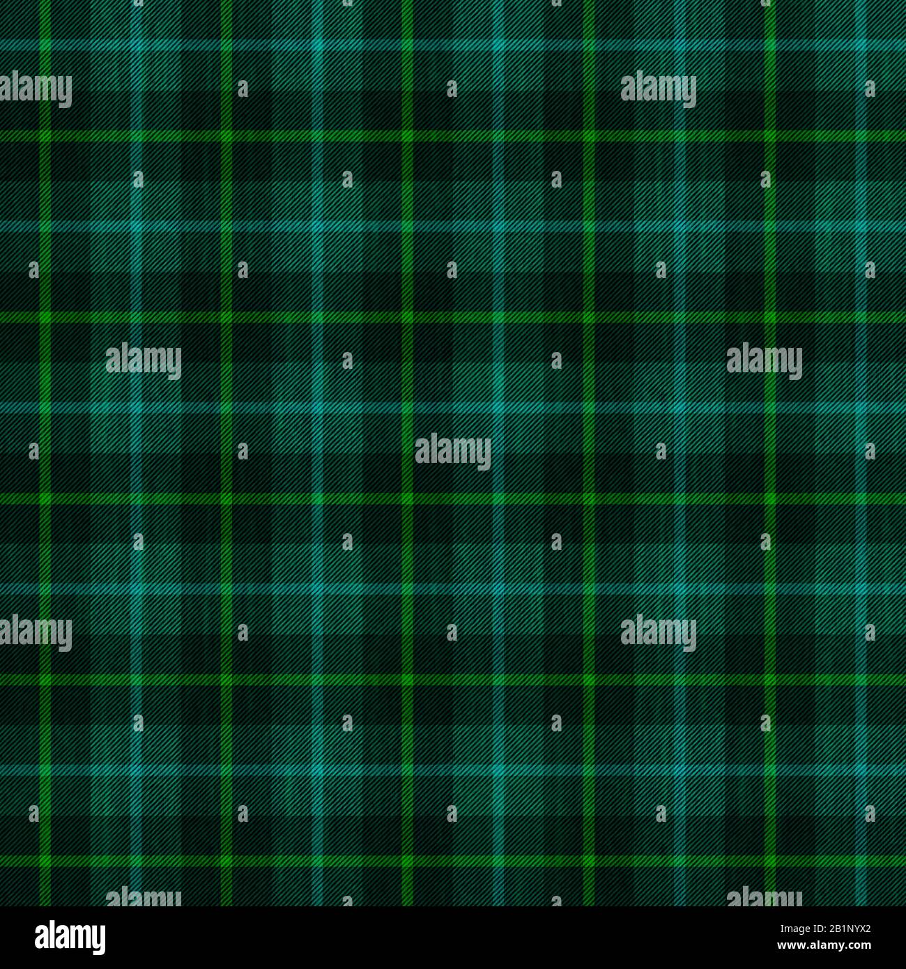 seamless pattern background of green plaid fabric texture, can be tiled ...
