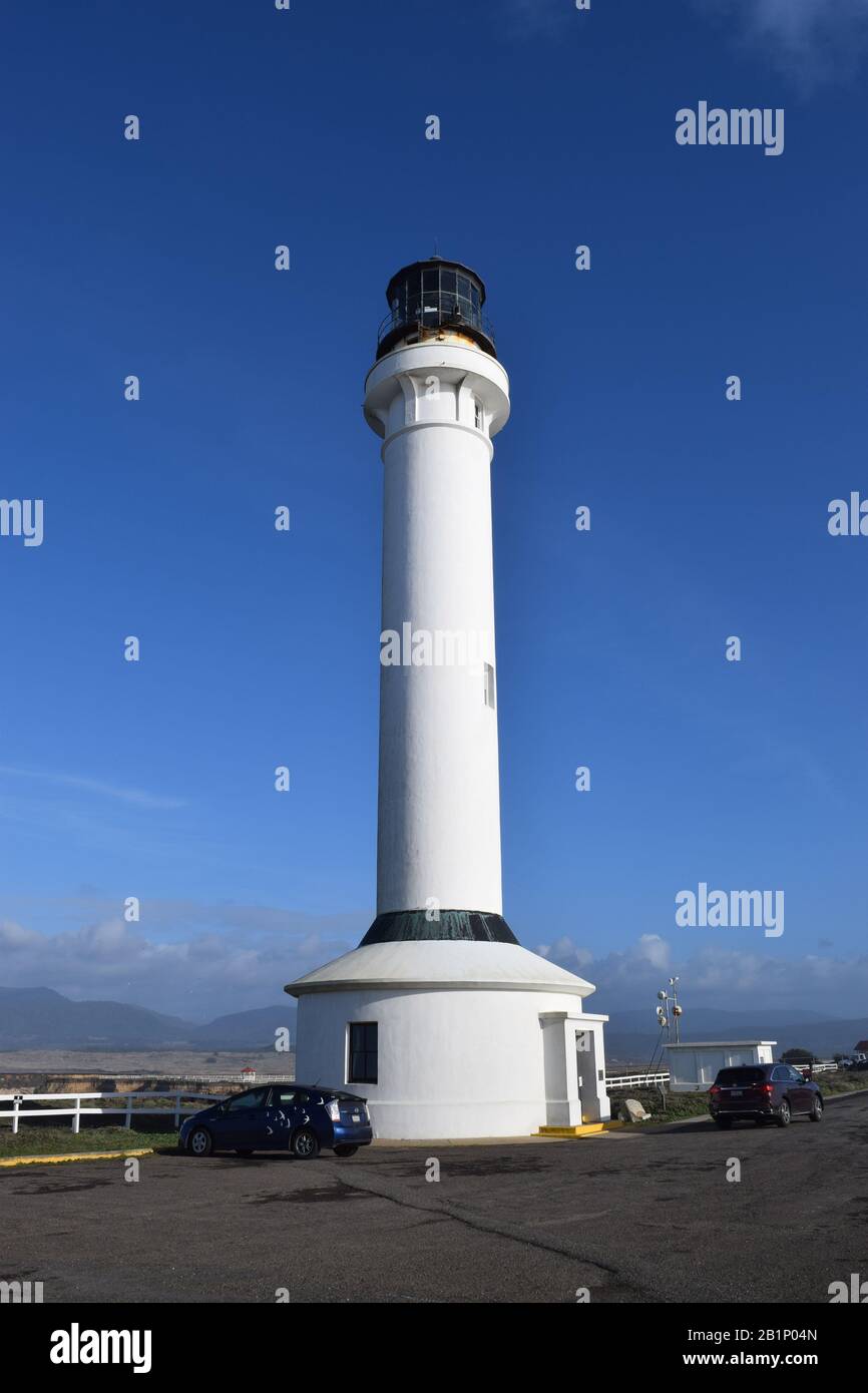 Views of the Point Arena Lighthouse in California, rebuilt 1908, and ...