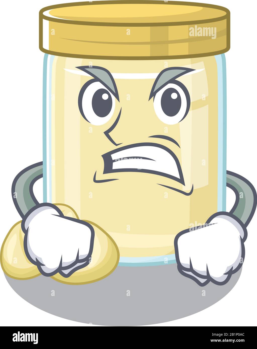 Macadamia nut butter cartoon character style having angry face Stock ...