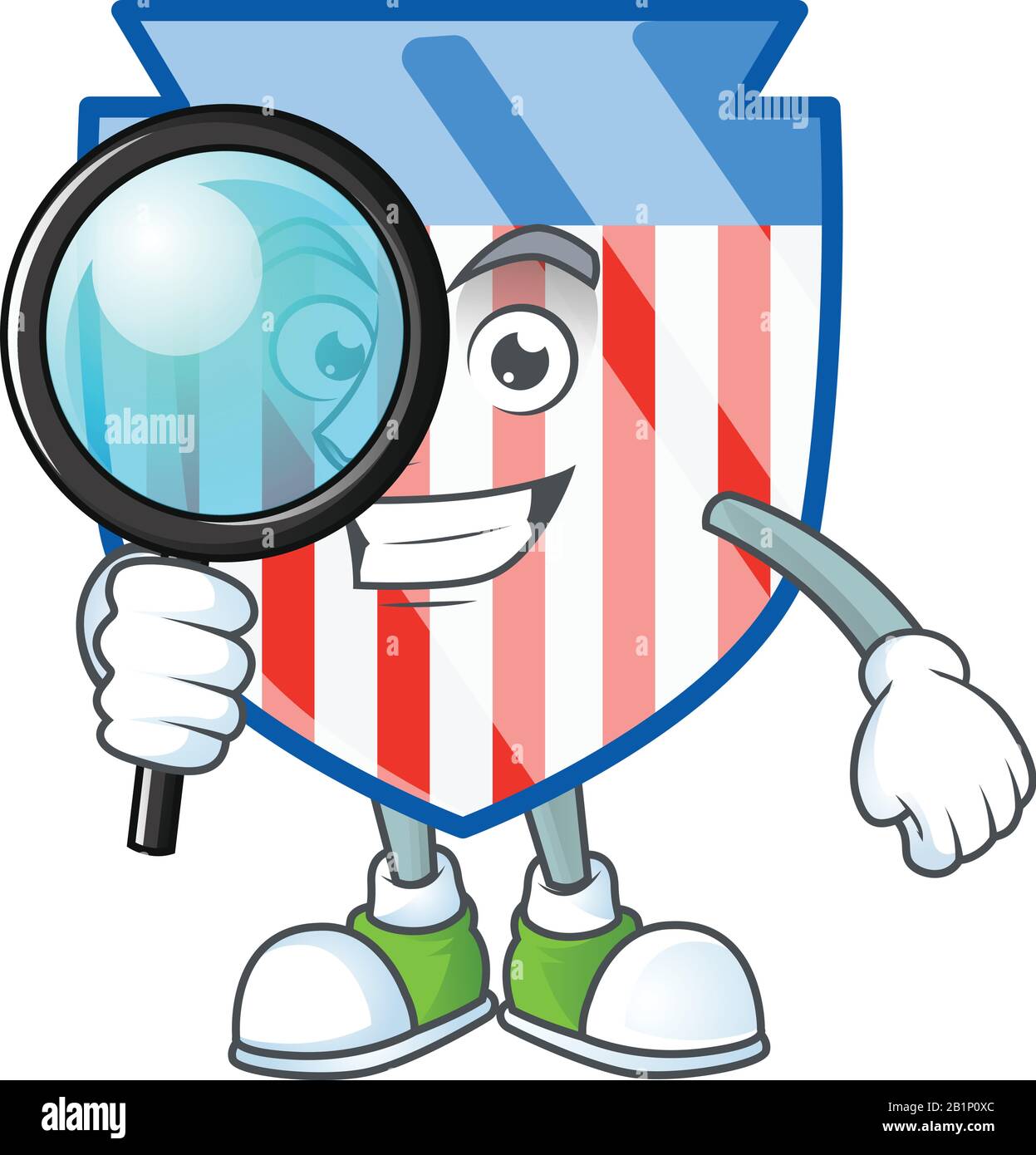 A famous of one eye USA stripes shield Detective cartoon character ...