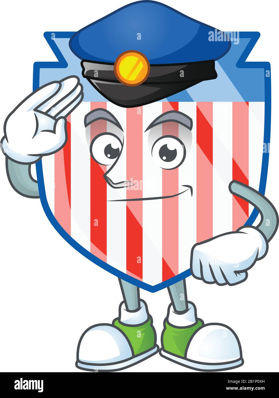 A character design of USA stripes shield working as a Police officer ...