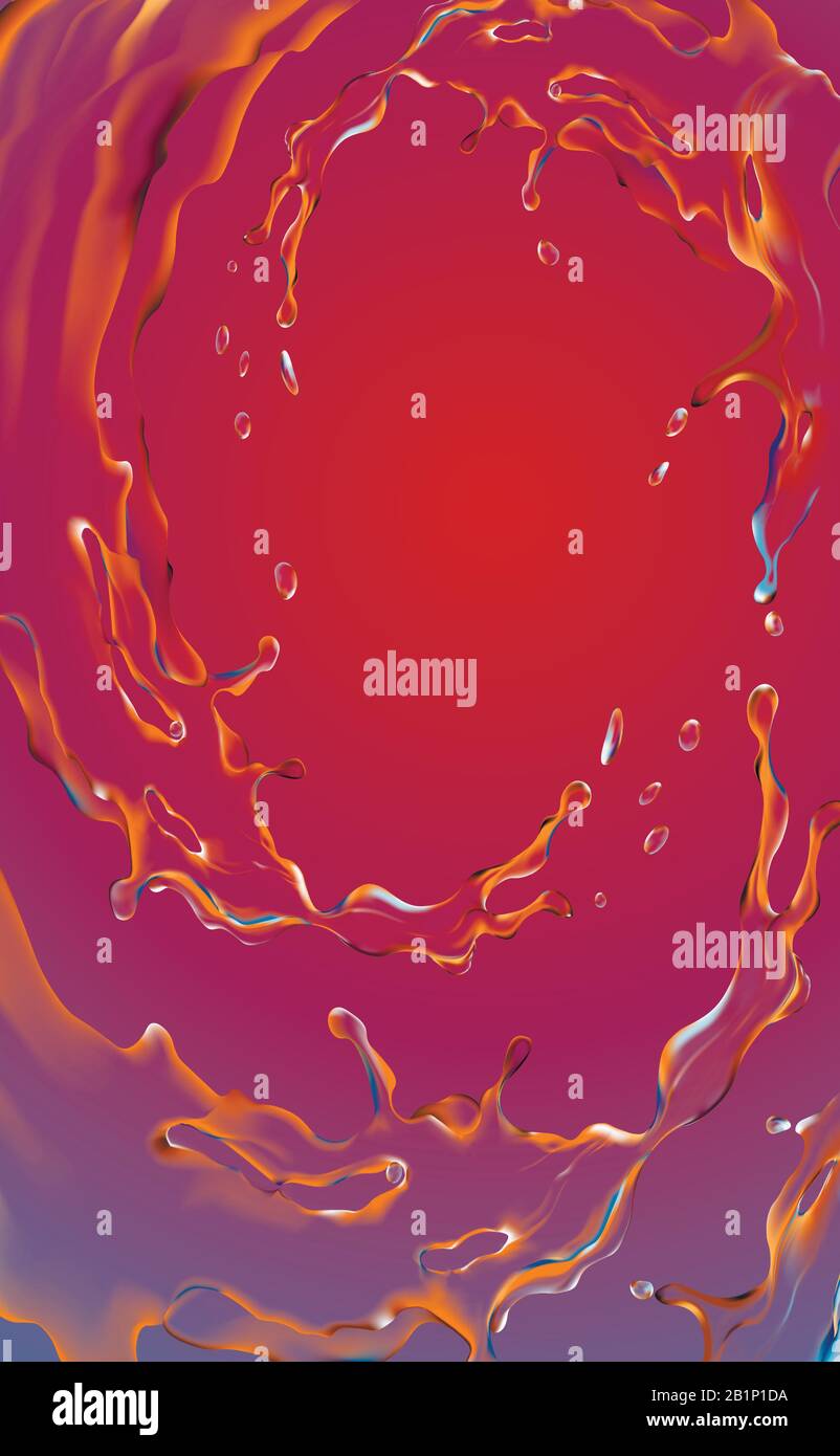 Illustration of a background with water splashes. The circulation of ...