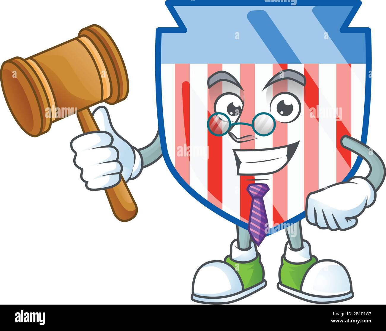A wise Judge USA stripes shield in comic strip character design Stock ...