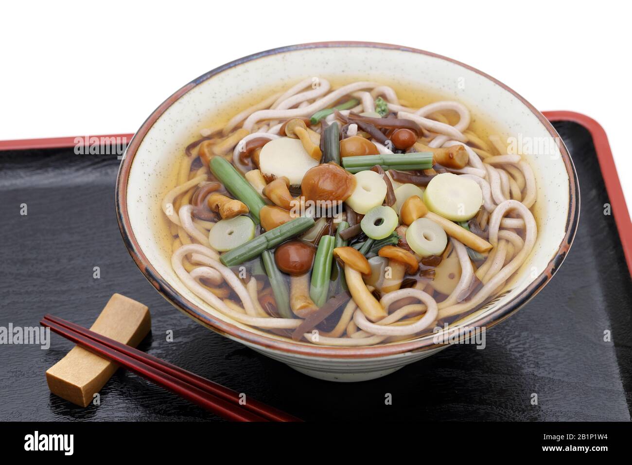 Japanese Sansai soba noodles in a ceramic bowl on tray Stock Photo - Alamy