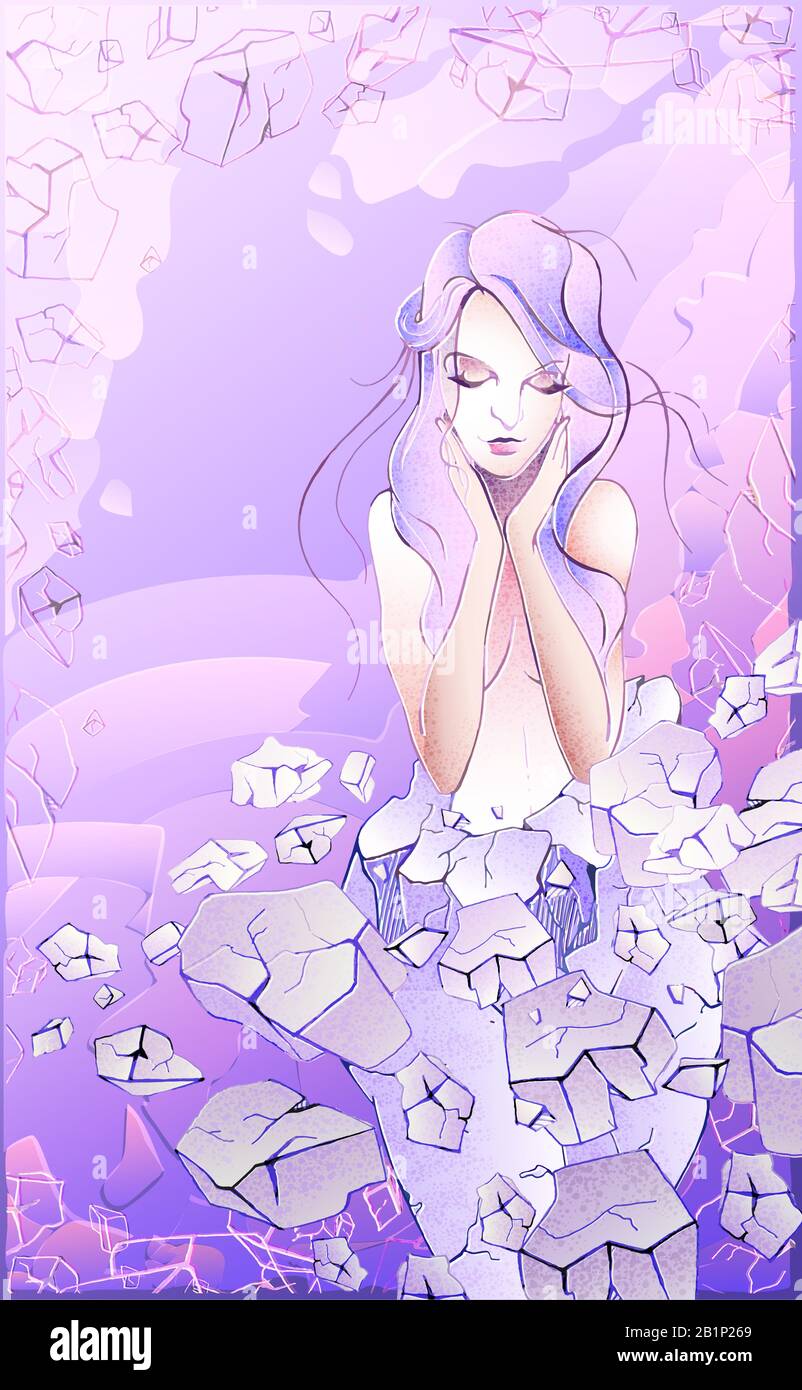 Stone statue vertical Stock Vector Images - Alamy