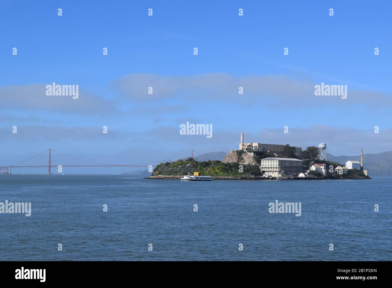 Views of Alcatraz Island taken from the Angel Island Ferry Stock Photo ...