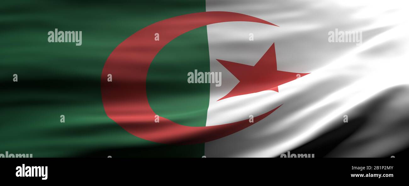 Algeria sign symbol. Algerian national flag waving texture background ...