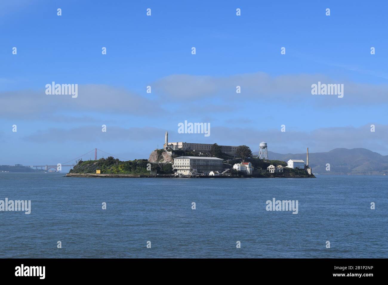 Views of Alcatraz Island taken from the Angel Island Ferry Stock Photo ...