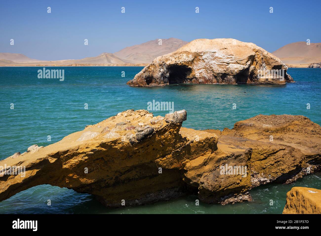 Deserted coastline landscapes in Pacific ocean, Peru, South America ...