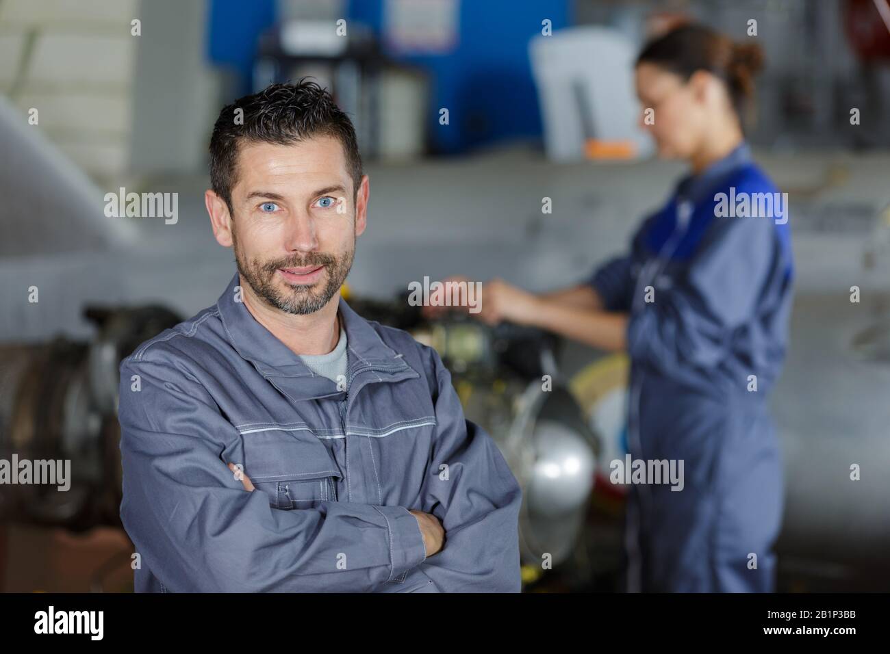 portrait of modern aircraft engineer Stock Photo - Alamy