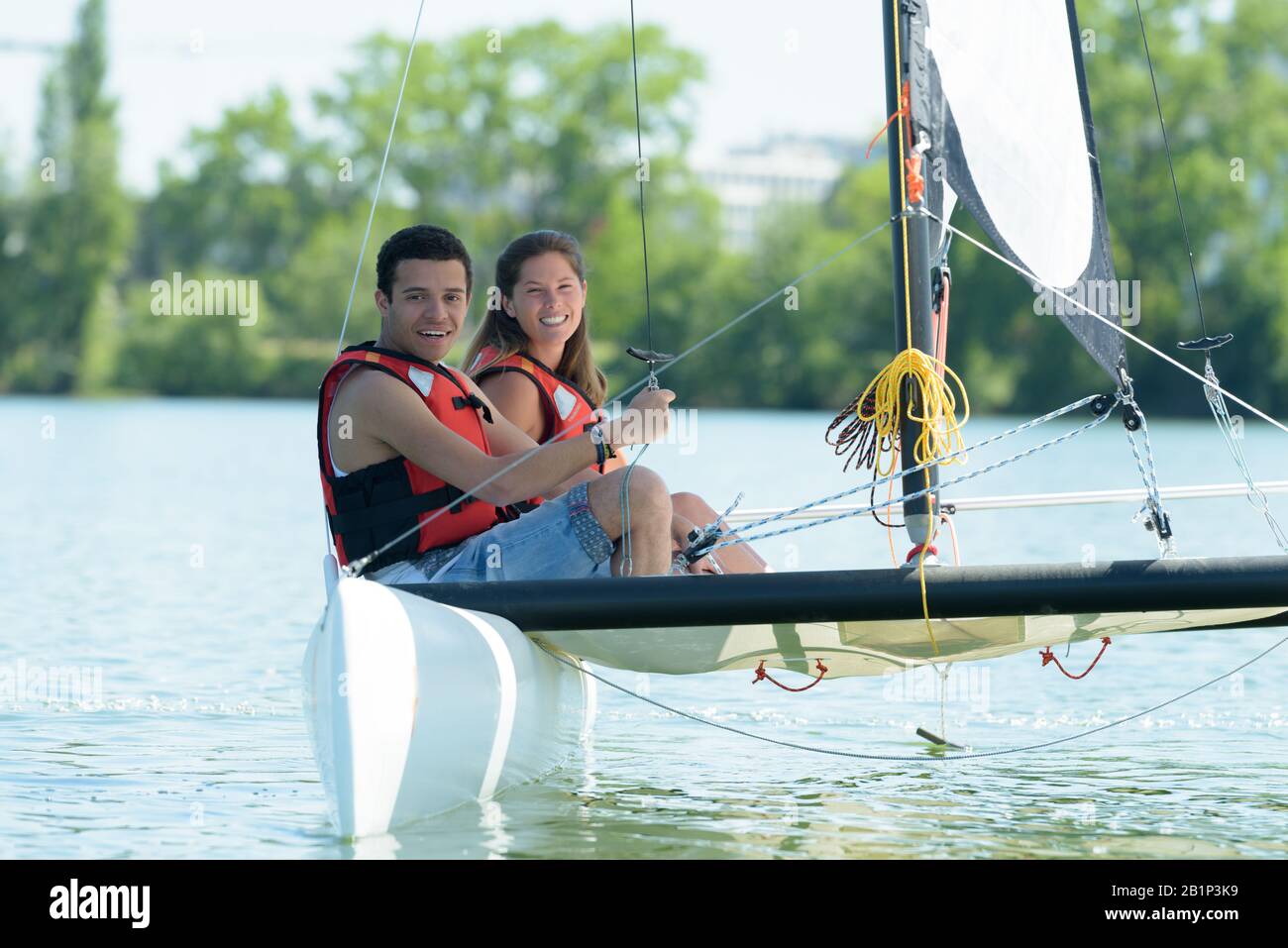 Lady sailing a yacht hi-res stock photography and images - Alamy