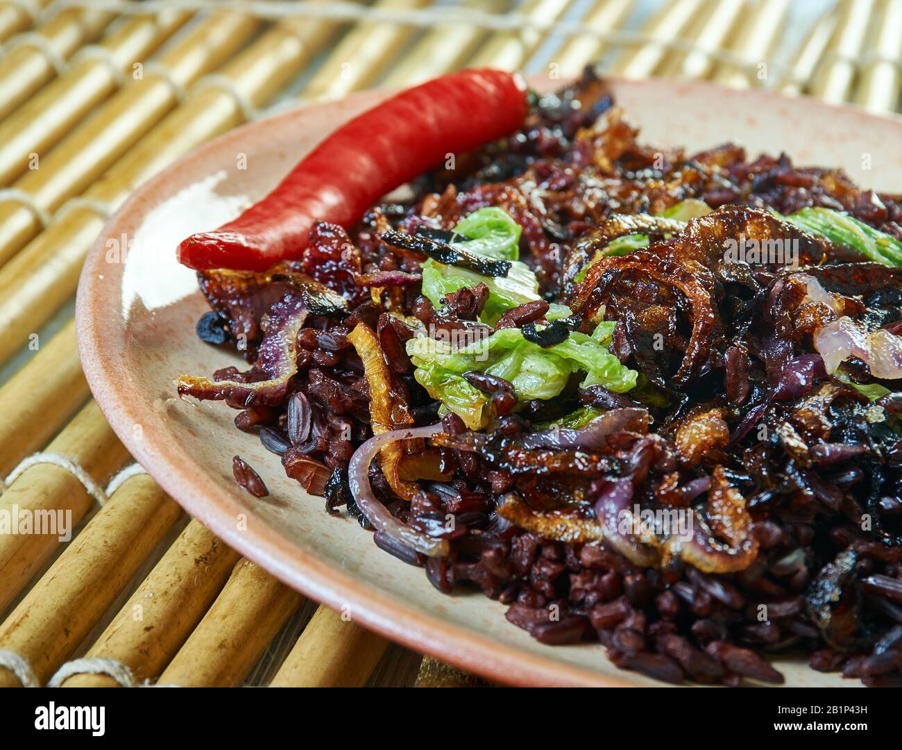 Caramelized Red Onion Black Rice with Tamarind - Imli chawal, common ...