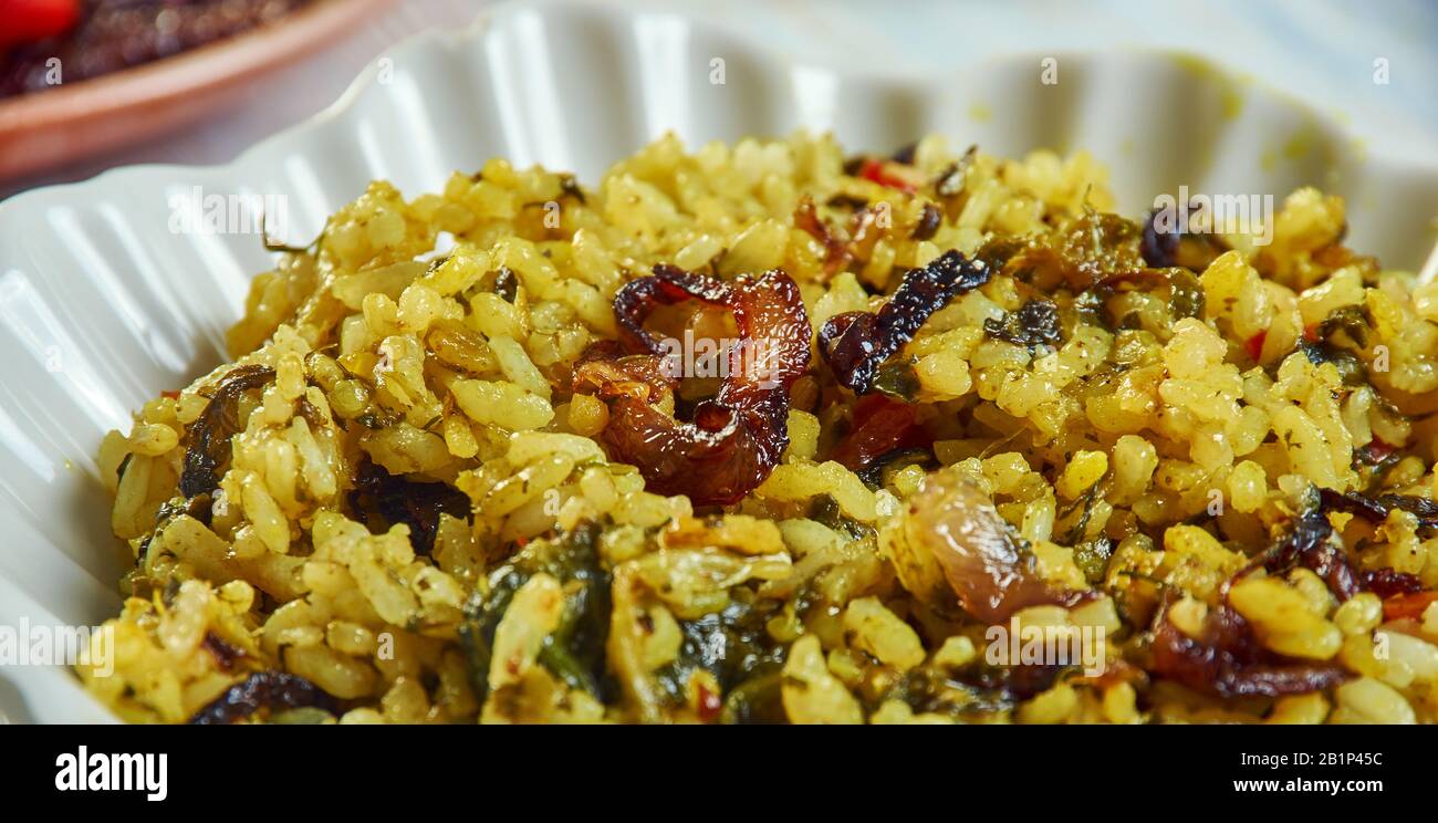 Charcuterie Fried Rice, Chinese-Italian mash-up of fried rice Stock ...