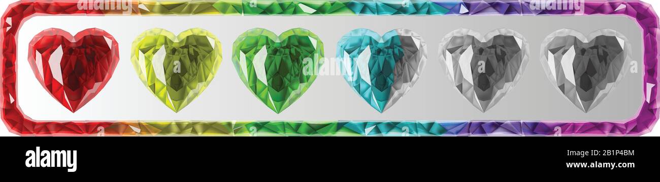 The inside of the frame, are colorful hearts. An example of a loading ...