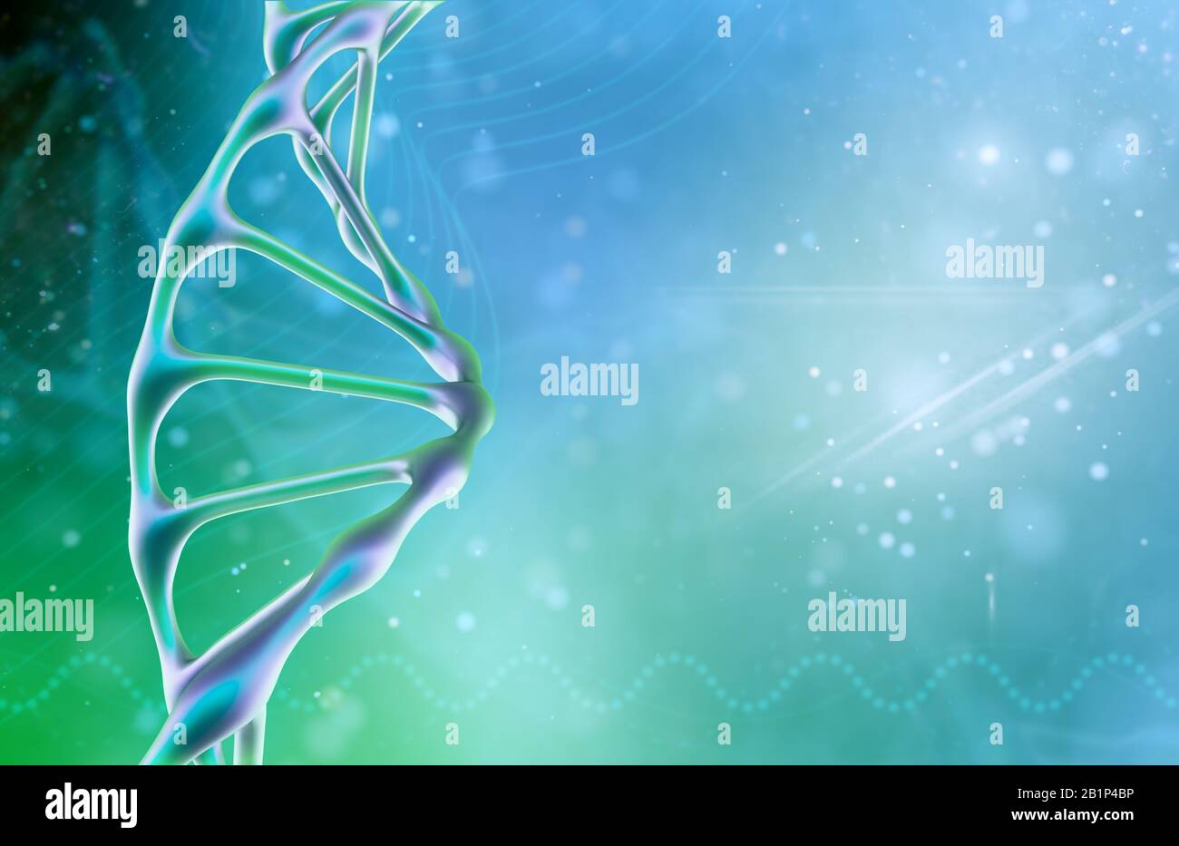 Concept of biochemistry with dna molecule on color background. Science ...