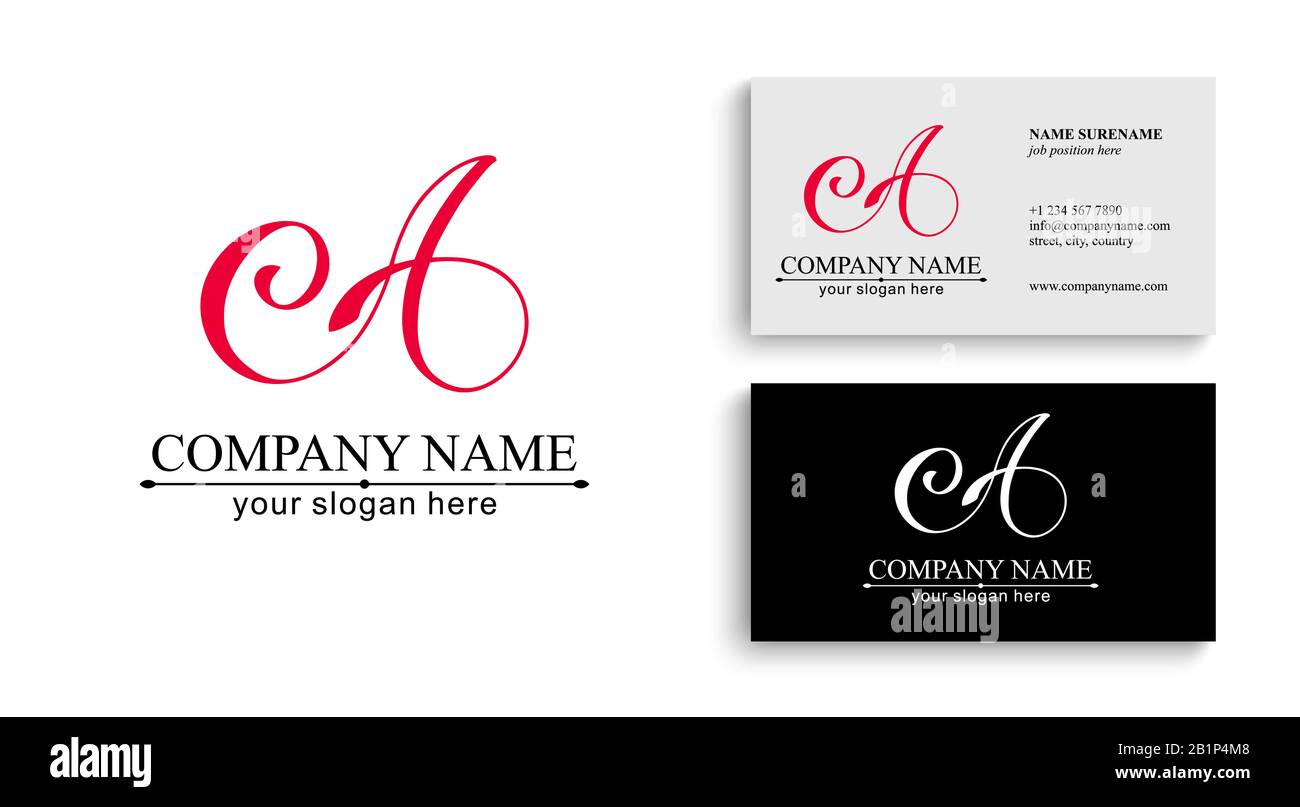 A letter monogram. Elegant luxury logo. Calligraphic style. Corporate ...