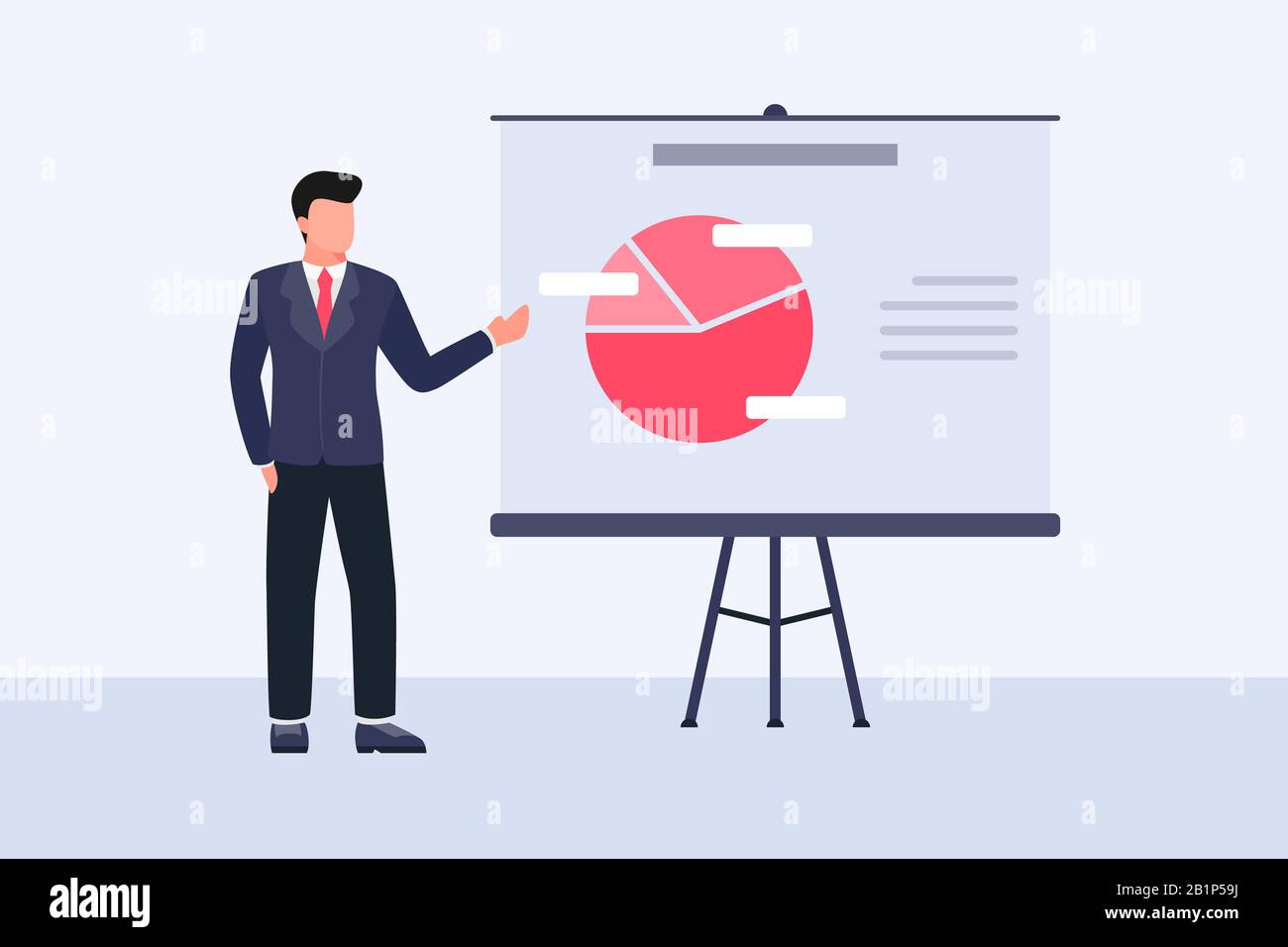 business presentation concept with man give presentation with data ...