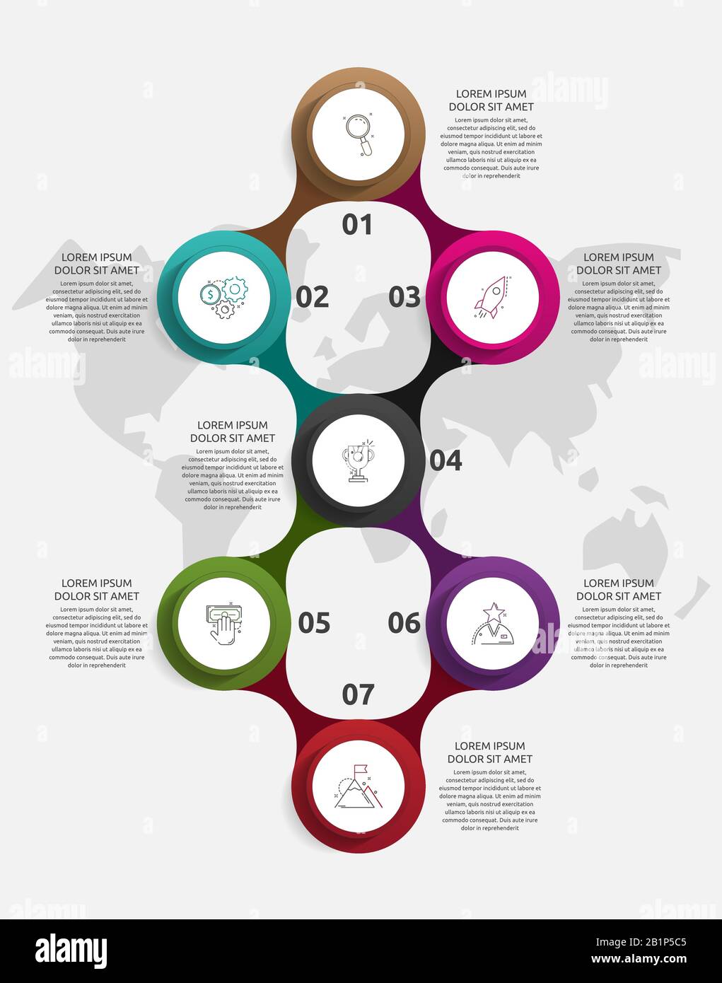 Vector template circle infographics. Business concept with 7 options ...
