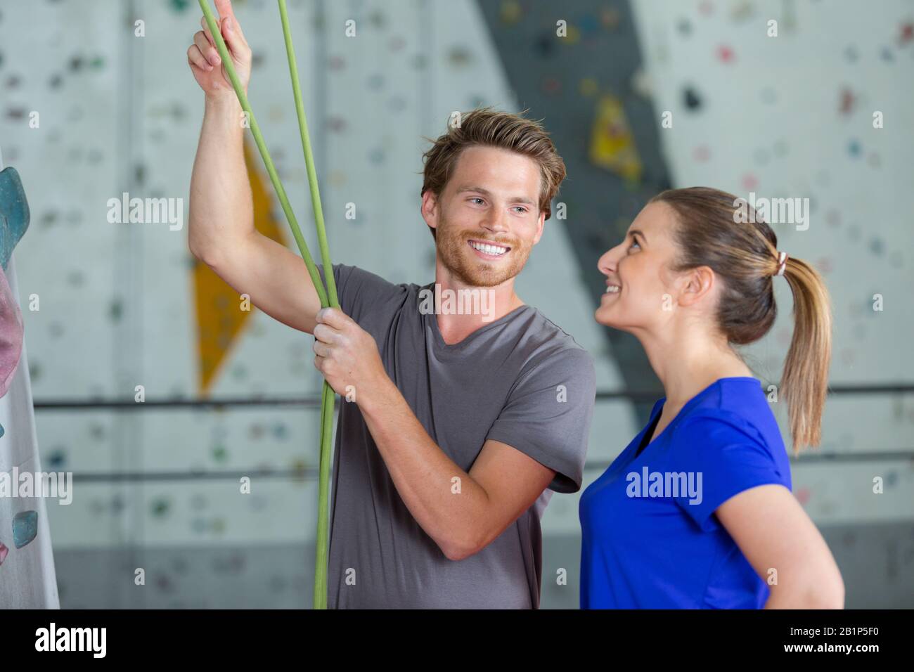 Rock climbing wall inspection hi-res stock photography and images - Alamy