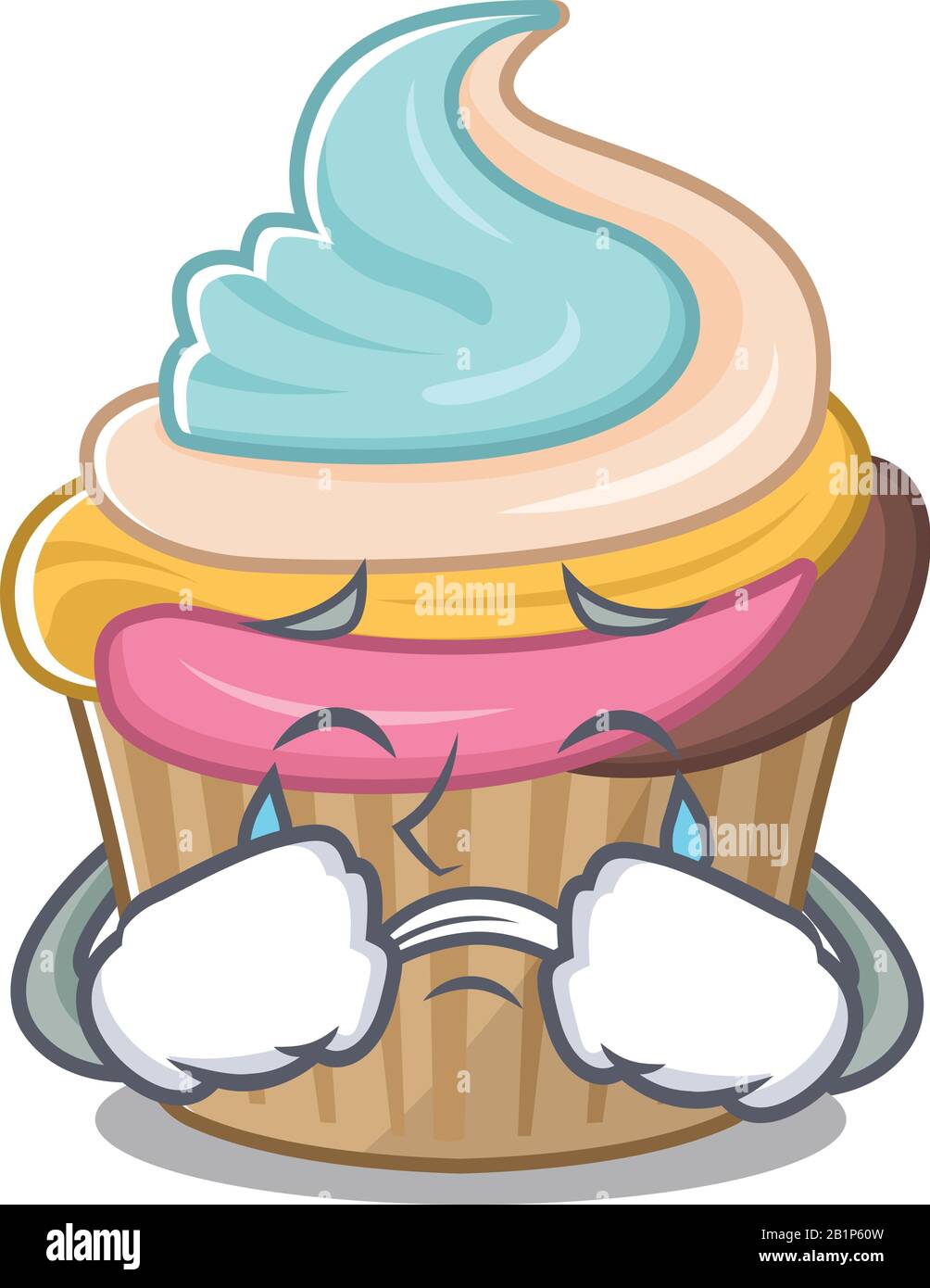 Crying Cupcake Cartoon