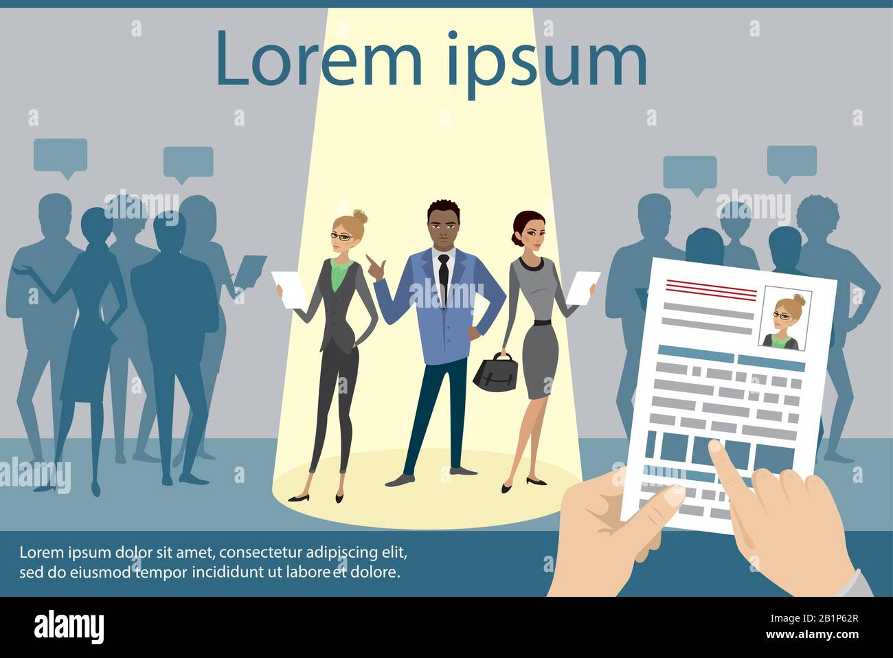 human resource recruitment,cartoon business people different races ...